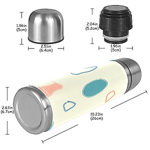 Stainless Steel Leather Vacuum Insulated Mug Geometry Thermos Water Bottle for Hot and Cold Drinks Kids Adults 16 Oz