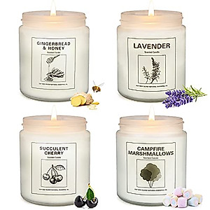 Scented Candles Sets, Candles for Home Scented,Made with Natural Soy Wax & Essential Oils, 35 Hour Burn Time,4 x 7.1 Oz Aromatherapy Candle Gifts for Birthday Women Mom Best Friends.