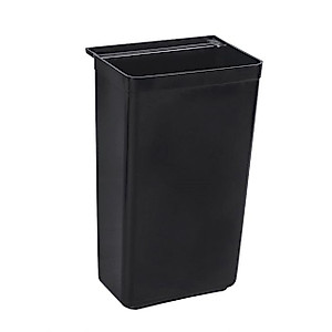 TrueCraftware Refuse Bin for Utility/Bussing Cart 13" x 9-1/14" x 22" Black Color- Wastebasket Trash Can Plastic Restaurant Tub Fits Rolling Utility Cart Attachable
