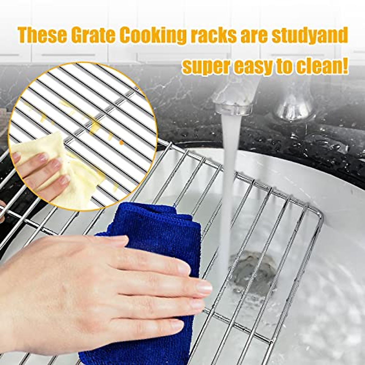 Hisencn Cooking Grate Replacement Parts for Masterbuilt Electric Smoker 30 Inch, 4 Pack 14.6" x 12.2" Chrome Plated Grill Grate for Masterbuilt MB20071117 Smoker grates Replacement