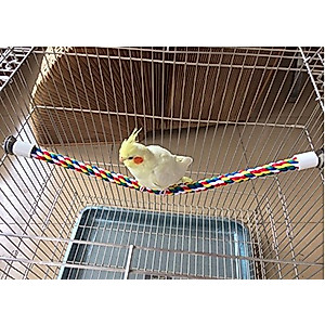 Jusney Bird Rope Perches,Parrot Toys 33 inches Rope Bungee Bird Toy (33 inches)[1 Pack]