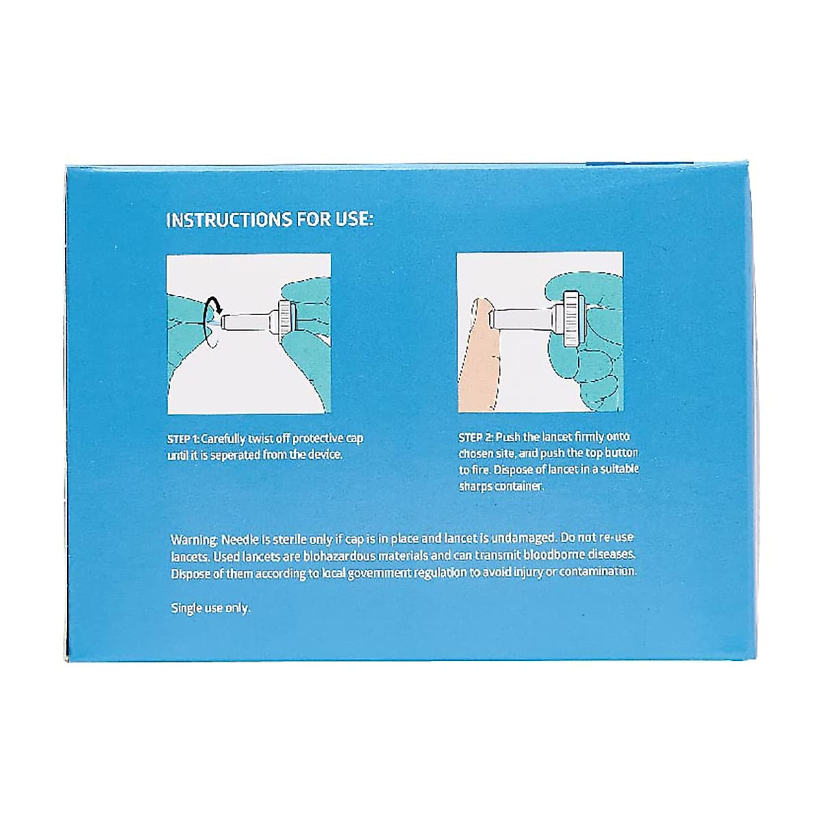 Medline Sterile Safety Lancets, Push-Button Activation, Blood Glucose Testing, Controlled Penetration, 28G x 1.6 mm, 200 Count