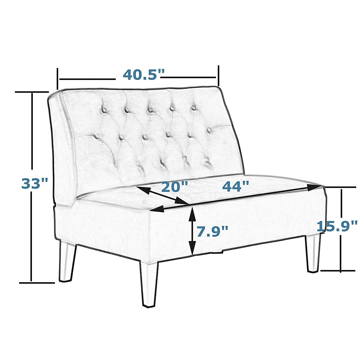annjoe Button Tufted Loveseat Settee Upholstered Sofa Backrest Buckle Couch Banquette Bench for Dining Room Living Room Bedroom Funiture