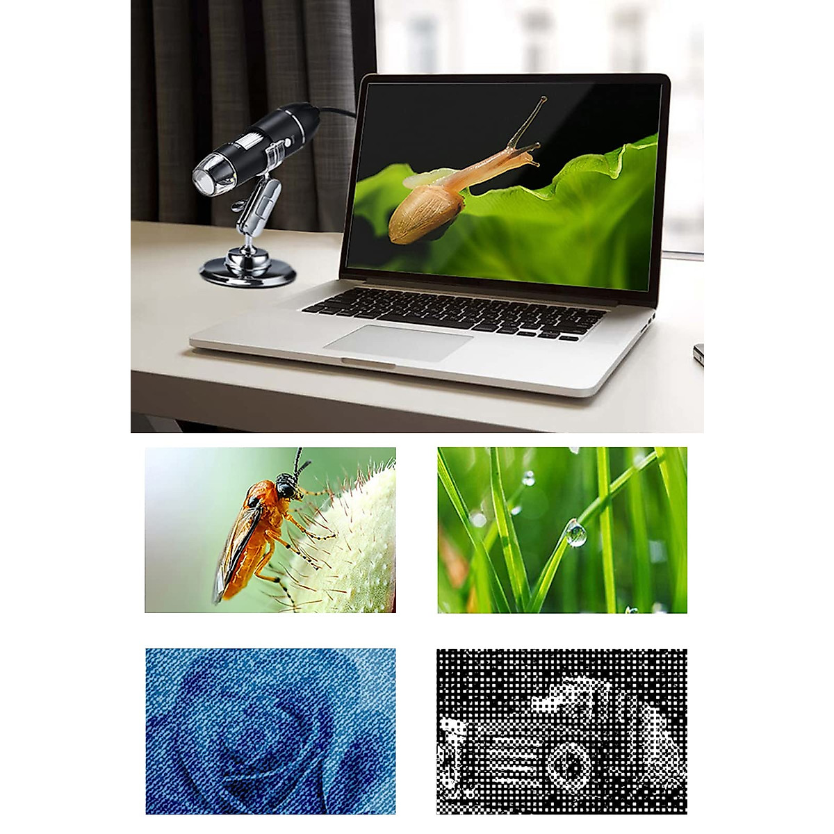 USB Digital Microscope, Handheld 50X-1600X Magnification Endoscope,8 LED Mini Video Camera for Windows 7/8/10 and Mac Linux Android