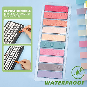 2800-Pcs Sticky/Book Tabs, Writable Morandi Translucent Book Markers Sticky Note Tabs, Repositionable Book Flags Strip, Post It Notes, Book Annotation Supplies, Annotation Tabs, File Index Tabs