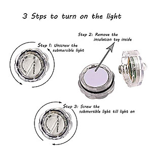 Rhytsing Set of 12 Submersible Led Tea Light, Waterproof Underwater Wedding Tealight, Multi-Color Changing Light, Batteries Included