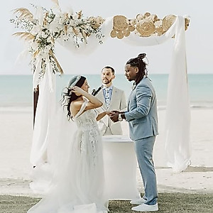 Clumpossom 7.5FT Wedding Arch, Wedding Arbor Backdrop Stand for Outdoor Indoor, Arch for Wedding, Square Wood Arch Wedding Arbor for Ceremony