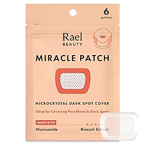 Rael Pimple Patches, Miracle Microcrystal Spot Cover - Dark Spot Corrector, Hydrocolloid, Post Acne, with Skin Brightening, for All Skin Types, Vegan, Cruelty Free (6 Count)