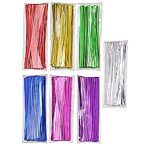 Mini Skater 700pcs 4" Metallic Twist Ties - Colored (7 Colors)