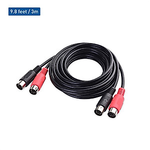 Cable Matters Dual 5 Pin DIN MIDI Cable (Combined 5 Pin MIDI Cable) - 9.8 Feet