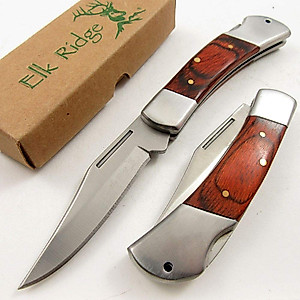 Wood Handle Basic Lockback Folding Knife Knife