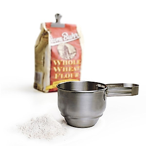 RSVP International Endurance® Stainless Steel Vintage One-Hand Sifter, 1 Cup | Top Cakes, Sift Flour, Marinade BBQ & More | Dishwasher Safe | Powder Sugar, Sift Flour, Spread Toppings & More