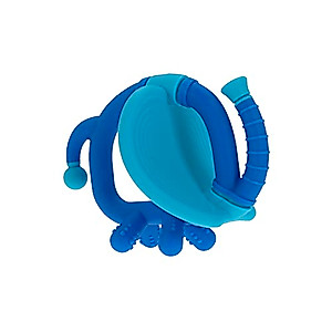 Nuby Geo Zoos Massaging Teether - Baby Teething Toy - Soft Easy Grip - 3+ Months - Elephant