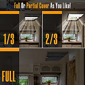 BOYISEN RV Skylight Window Shade -16 x16 inch RV Velcro Blackout Skylight Window Cover UV Protection Camper Trailer Vent Shade Waterpfoof Thickened Oxford Fabric