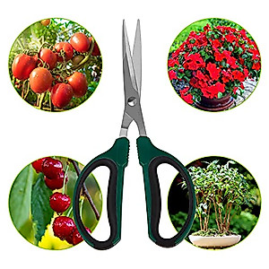 PowGrow 3-Pack Bonsai Shears Garden Pruning Scissors with 60mm Straight Stainless Steel Blades, Trimming Pruner Scissors with Precision Blades and Ergonomic Comfort Grip Handles