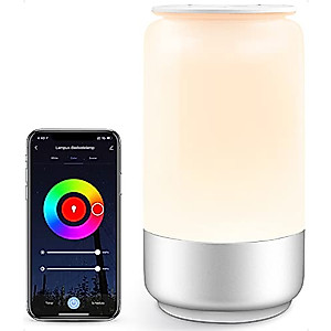 Lepro Smart Table Lamp for Bedroom Bedside Lamp Works with Alexa Google Home, Tunable White & RGB Color Changing Dimmable LED Nightstand Touch Lamp, WiFi APP Phone Control Night Light