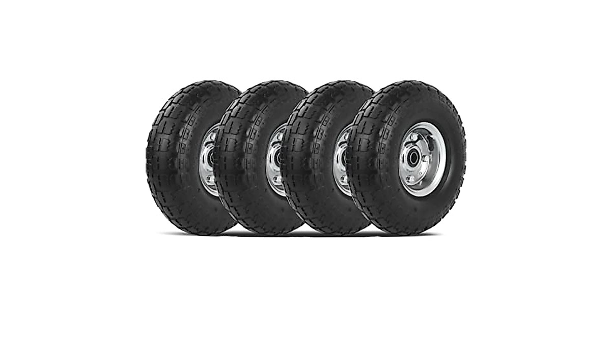 Heavy-Duty 10-Inch Pneumatic Utility Wheels for Hand Trucks & Garden Carts