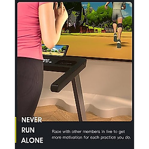 SSPHPPLIE 300 lb Capacity Foldable Treadmill - 3.0HP Portable Folding Treadmills for Home & Office, with Online Events, 12 Programs(App) (Yellow Logo)