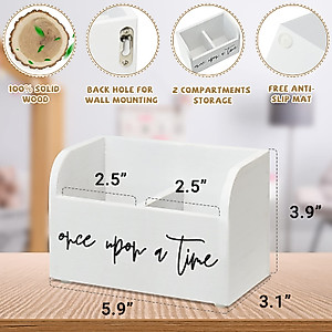 Yoto Card Holder,Wooden Yoto Card Case, Yoto Card Storage Box with Two Compartments, Wood Trading Deck Box Card Storage Box-Designed to Hold Yoto Mini Audio Cards for Boys and Girls(White)