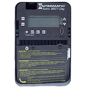 Intermatic ET2825C Astronomic 7-Day/365 Day Electronic Control - Efficient 100-Hour Supercapacitor - Versatile 96 Set Points, Holiday Blocks, Configurable Outputs