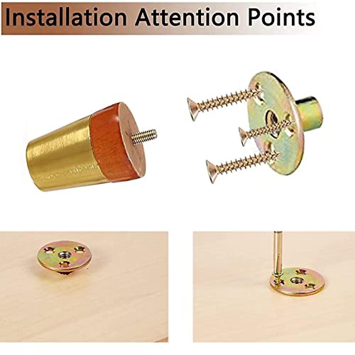 Jaswass Wooden Furniture Legs 2 Inch Sofa Replacement Leg Set of 4 for Ottoman Couch Armchair Recliner Sofa