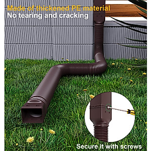 Ogutter Rain Gutter Downspout Extensions, Downspout Extender for Rainwater Drainage Flexible, Down Spout Drain Extension Pipe and Extendable from 21 to 66 Inches (2 Pack, Brown)