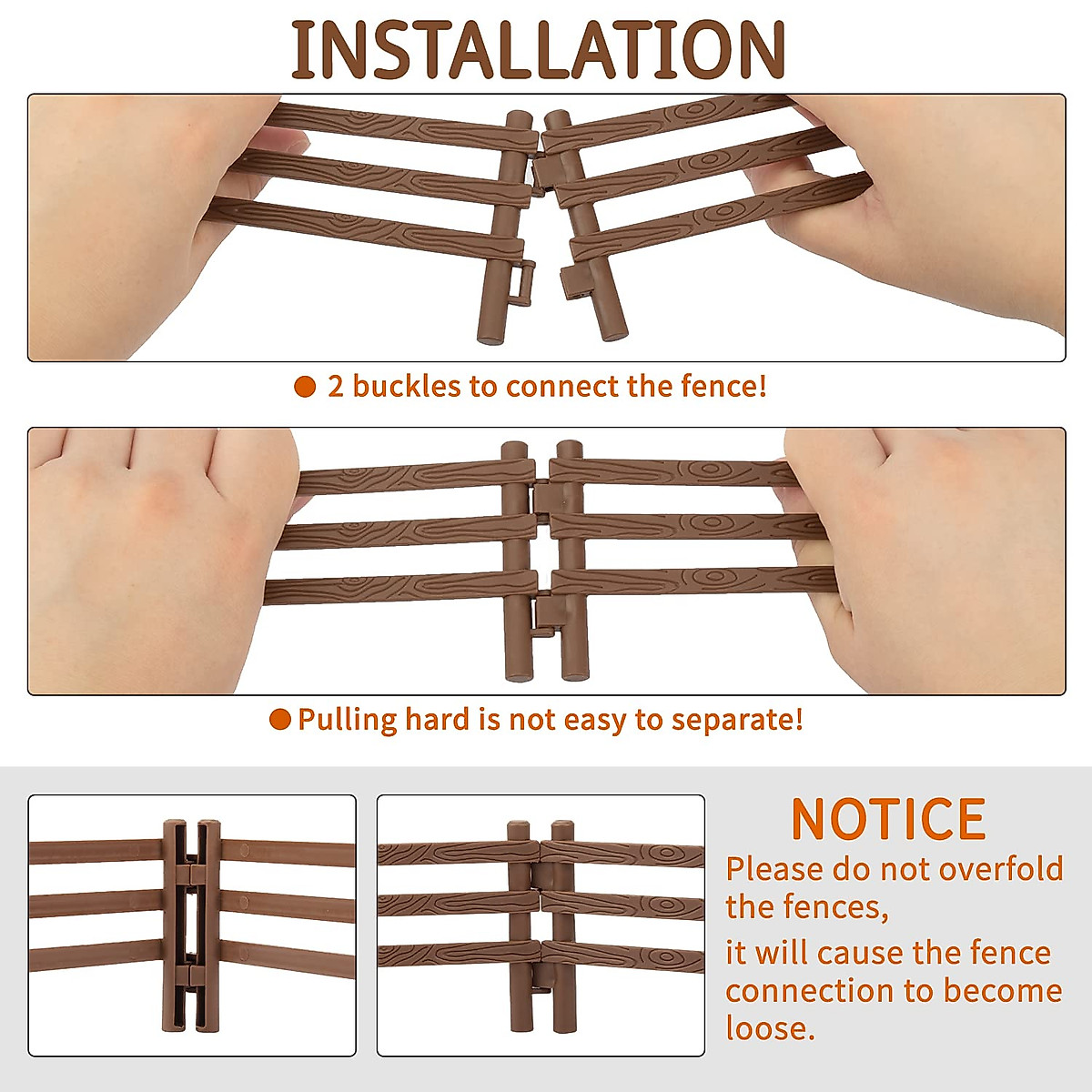 Toymany 24PCS Plastic Corral Fencing Playset Accessories for Farm Animals Figurines, Cake Toppers - Educational Gift for Kids and Toddlers