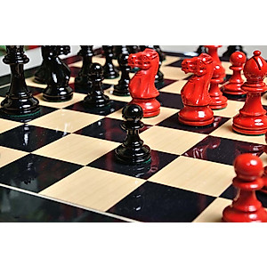 The Grandmaster Chess Set - Pieces Only - 4.0" King (Black & Red Lacquered)