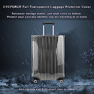 CYCFORCE Luggage Cover Set Clear PVC Luggage Cover & 2-in-one Luggage Strap Thickened Suitcase Cover 28 Inch Luggage Protector for Wheeled Suitcase (28-Inch)