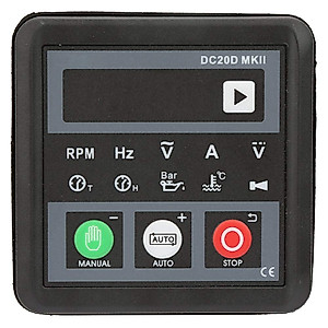 Generator Controller,DC20D MKII Electronic Generator Controller Module ,Control Panel for Engine or Generator, Auto Start/Stop, Protection and Alarm Indication