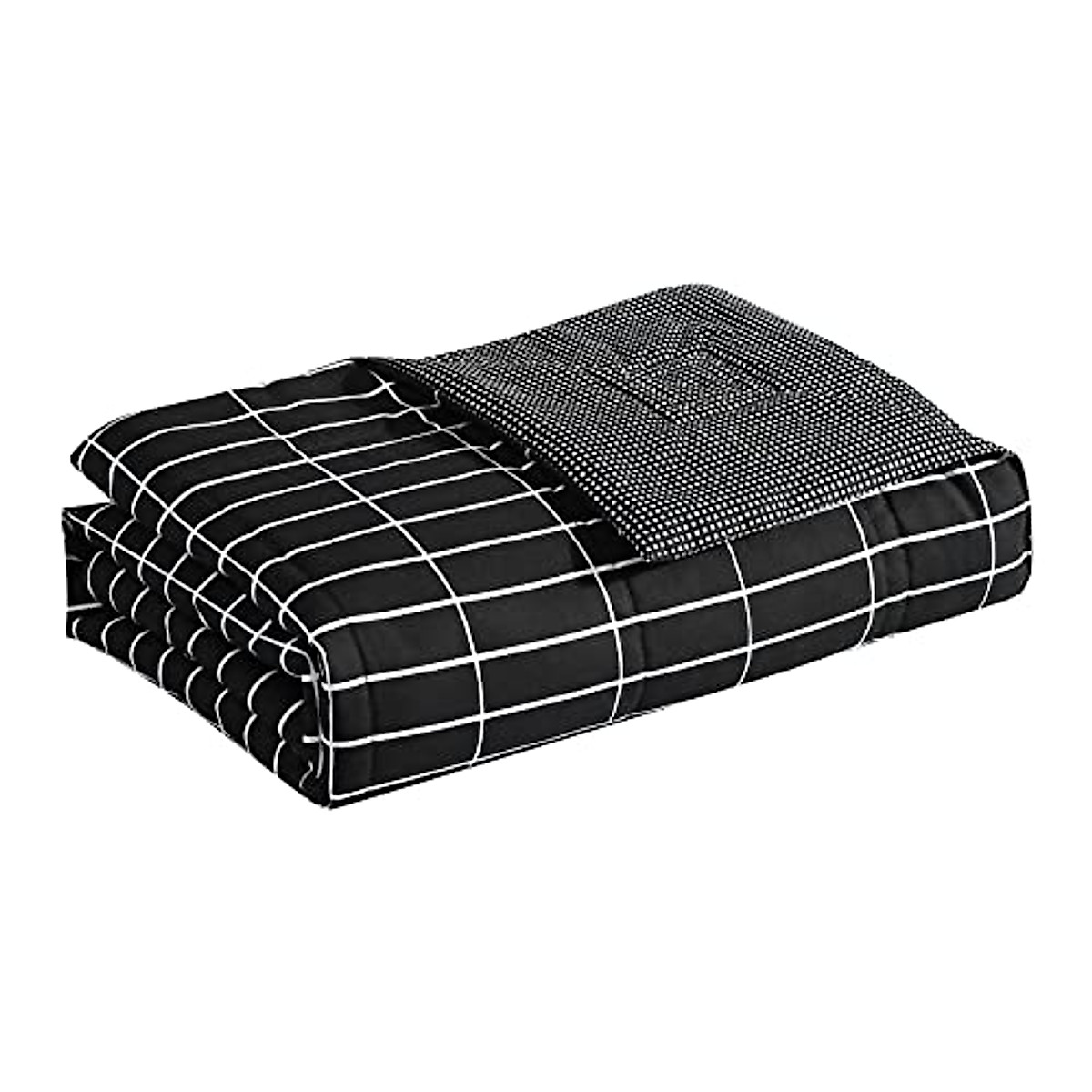 MARIMEKKO Throw Blanket Ultra Soft Brushed Microfiber with Alt Down, Lightweight & Reversible Bedding, 50" x 70", Pieni Tiiliskivi Black