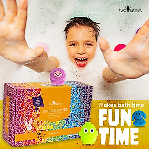 Easter Bath Bombs for Kids with Surprise Toys Inside (6 Pack) - Perfect Basket Stuffers - USA Made, Won't Stain Tub, Incredible Fragrances - Large Bubble Bomb for Girls & Boys by Two Sisters