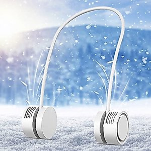 DONGDO Personal Neck Fan Bladeless Werable Fans Portable Rechargeable, AC Neck Air Conditioner can Blow Aromatherapy, 3 Speed 360° Adjustment Hanging Neck Fan Around Your Neck for Cold Air, White