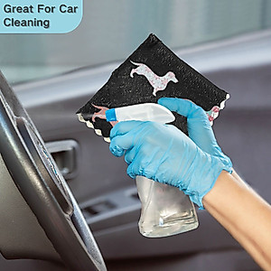 Quteprint Kitchen Dish Towels 6 Pack, Dish Cloths for Drying Dishes Absorbent Cleaning Cloths Washcloth Reusable Dishcloths Dish Rags for Kitchen Bathroom Office, 11"x11" (Colorful Dog)