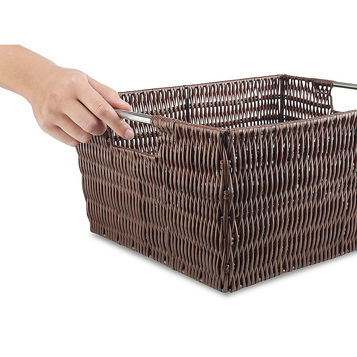 Whitmor Rattique Java Set of 3 Pieces Storage Baskets -Small (8.5"x11.4"x5.5"), Medium (9.8"x13"x6") and Large (11.4"x14.6"x6.5")