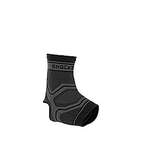 Shock Doctor Ankle Brace Support Compression Sleeve(1 Sleeve). Best for Ankle/Foot Instability Swelling,Arthritis,Tendonitis,Joint,Recovery,Achilles Tendon&Arch Support,Medium,Grey/Black