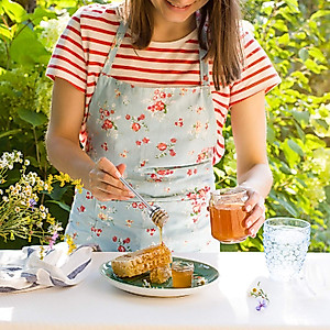 DUGATO Honey and Syrup Dippers, 2pcs 6.3 Inch 304 Stainless Steel Honeycomb Stick Spoon Stirrer Server for Honey Pot Jar Containers (Silver)