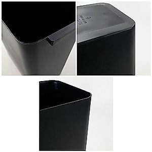 Qskely 3-Pack 4.5 Gallon Plastic Trash Can Wastebasket, Office Garbage Can, Black