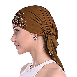 Sweat Wicking Skull Cap Beanie Helmet Liner Quick Dry Bandana Head Wrap Bicycle Head Pirate Scarf (Khaki)