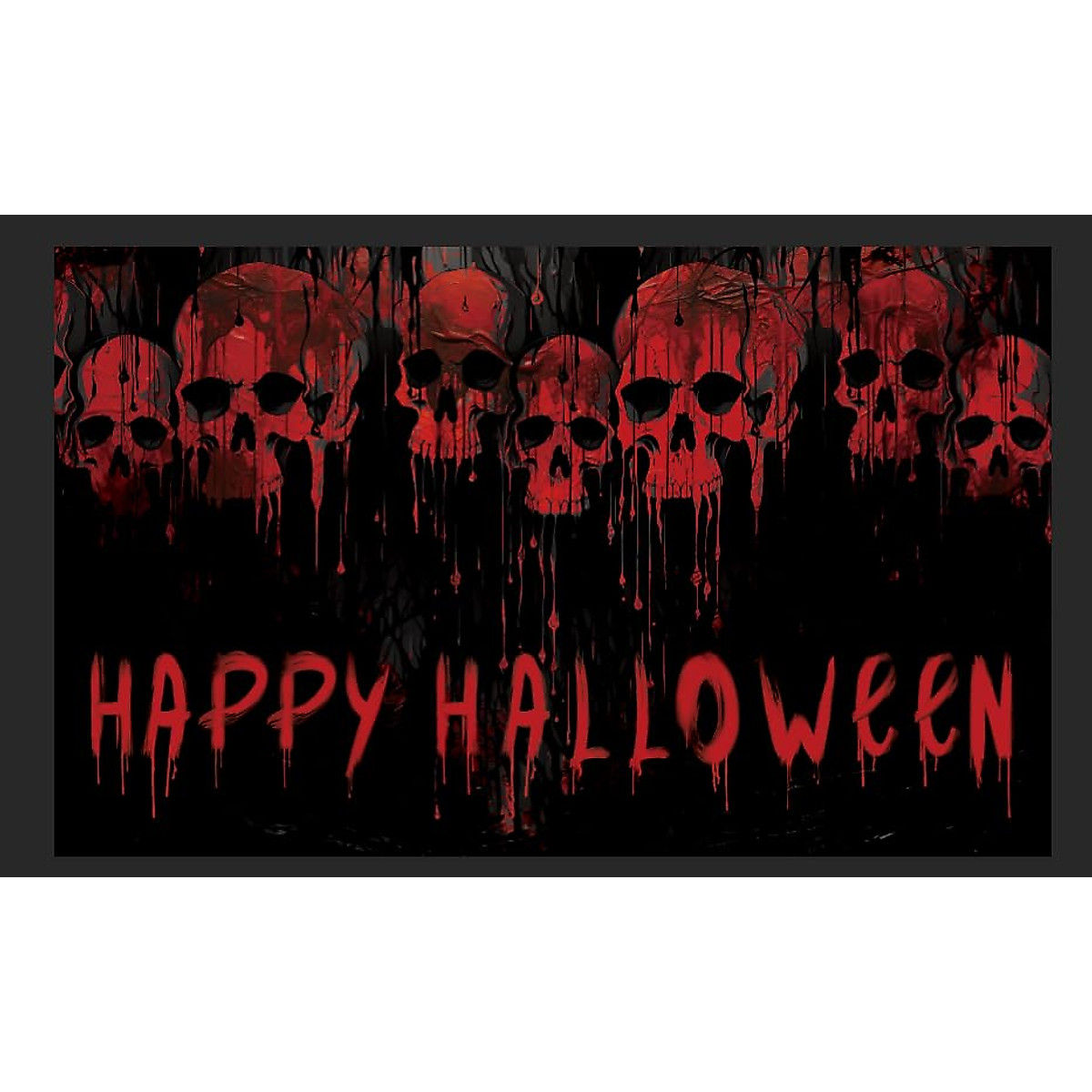 Scary Skull Table Runner Table Decorations, Halloween Background Banners Horror Halloween Photo Background for Halloween Party Wall Door Decor