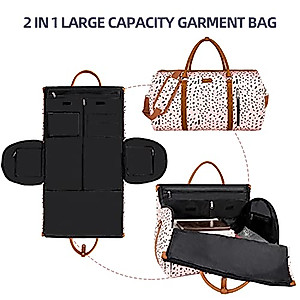 Garment Bag for Travel With Toiletry Bag Convertible Carry On Weekender Bag Large Travel Duffel Bags for Women 2 in 1 Hanging Suitcase Suit Travel Bags for Women & Men 3pcs Set