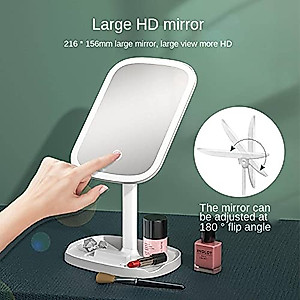 NC Mirror Makeup Mirror Desktop Plastic Led Portable Rechargeable Dressing Square Folding Makeup Mirror