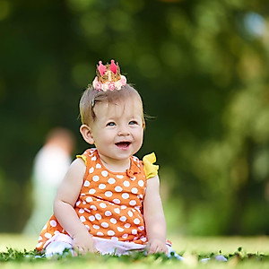 BIRSAT 1st Birthday Hat, Girls First Birthday Hat, One Birthday Crown With Rose Buds For Baby Girls 1st Birthday Decorations, One Year Old Dog Birthday Bandana, Cat Birthday Cap For Party Supplies