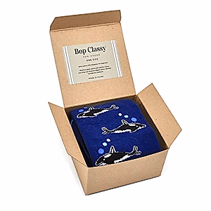 Bop Classy Gift Boxed Men's Novelty Crew Socks Single Pair (Killer Whales)