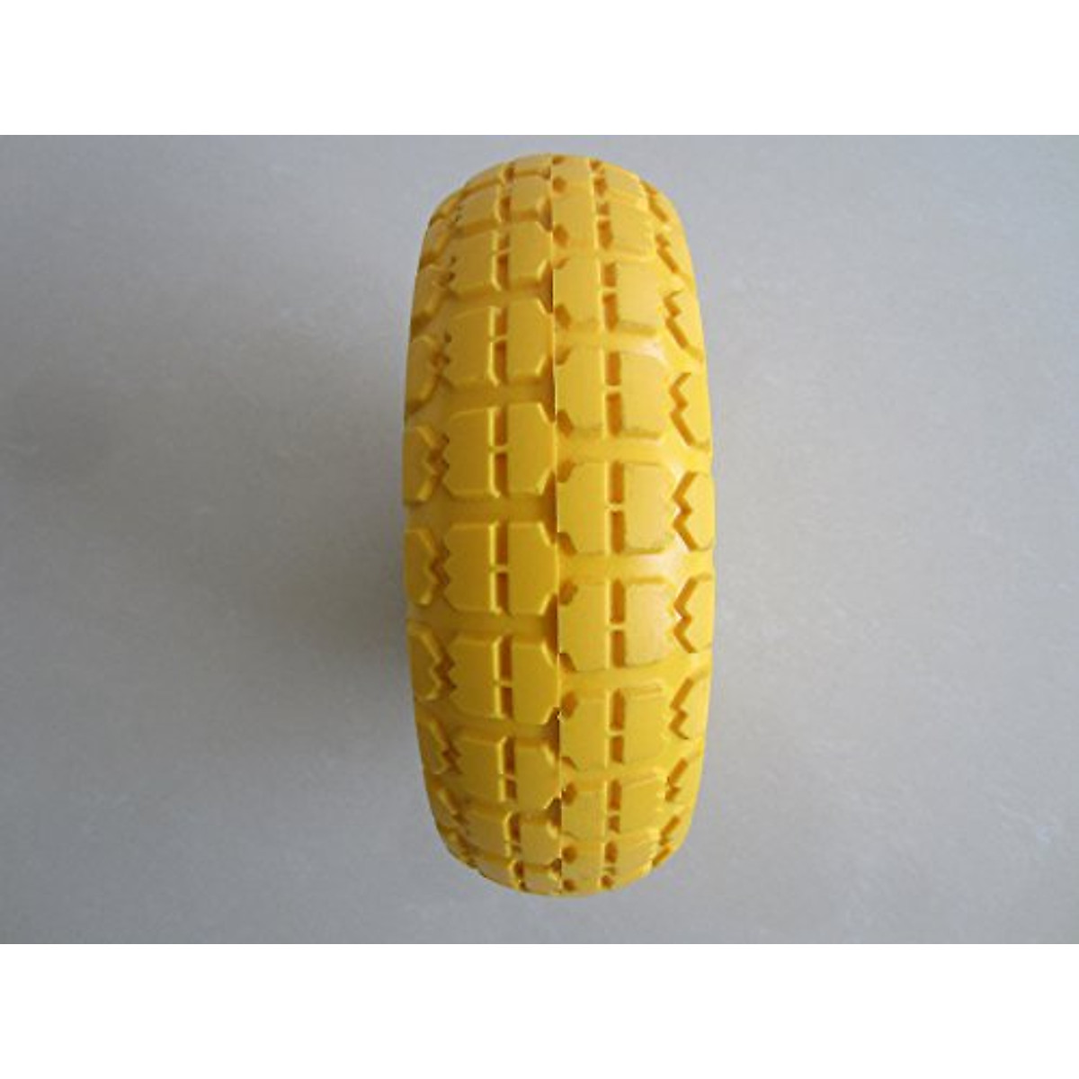 Kunhua 11-pu-y-dh-16p 4.10/3.50-4" Flat Free Hand Truck/Utility Tire, 2.25" Offset Hub, 5/8" Ball Bearings, 10" Tire Diameter,knobby Tread