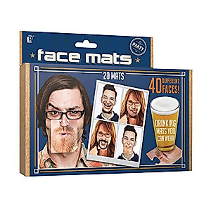 Hilarious Face Mask Drink Coasters, Novelty Party Favors - 20 Pack