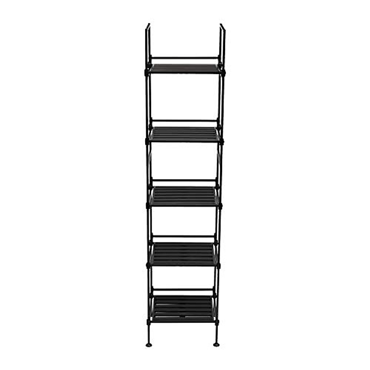 Organize It All 5 Tier Square Freestanding Shelf Unit for Bedroom, Bathroom, or Home Storage and Organization, in Espresso