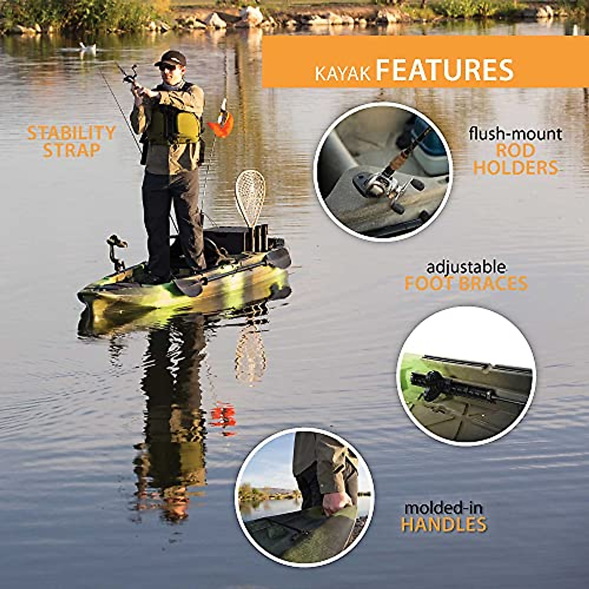 Lifetime Pro Angler 118 Fishing Kayak, Gator Camo