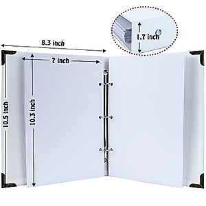 Vienrose DIY Scrapbook Photo Album Kit with Pens Tapes and Stickers 60 Pages Hardcover 8.3x10.5 Inches 3 Rings Removable Blank Paper Scrapbooking for Lover Friends Kids Wedding White