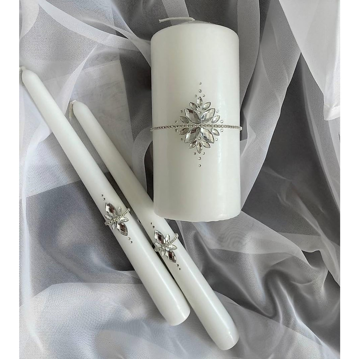 Magik Life Unity Candle Set for Wedding - Wedding Unity Set for Reception and Ceremony - Candle Sets - 6 Inch Pillar and 2 * 10 Inch Tapers